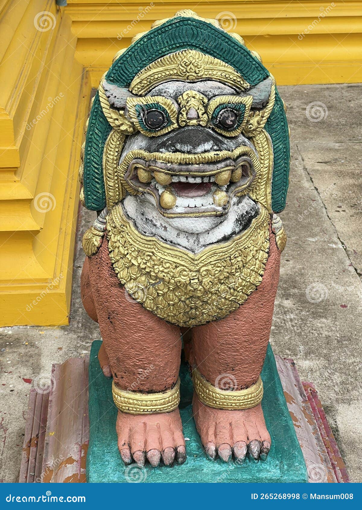 The Statue of the Lion in the Temple Stock Photo - Image of buddhism ...