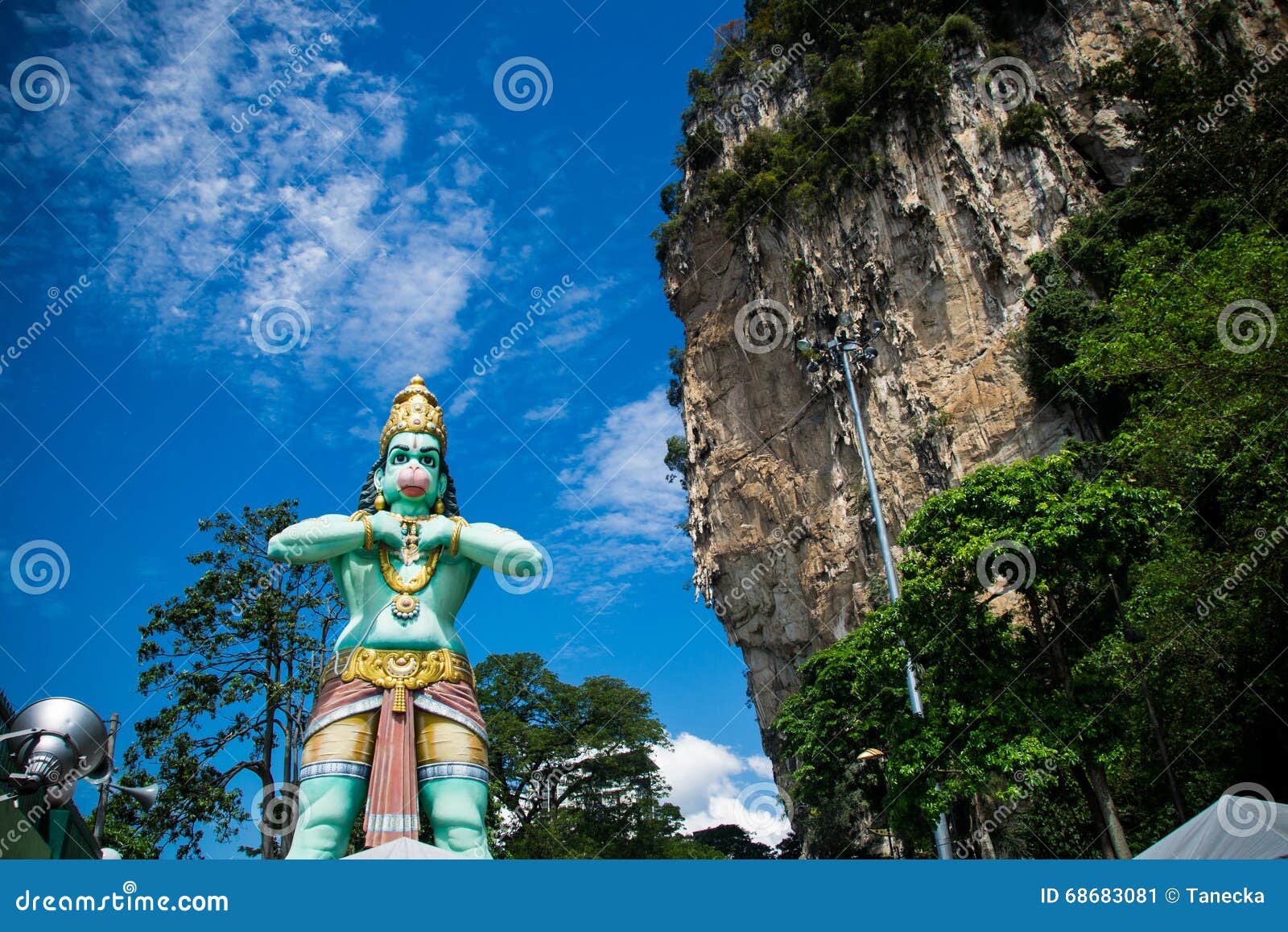 Statue of Lord Hanuman and Rock in Batu Caves Stock Image - Image of ...