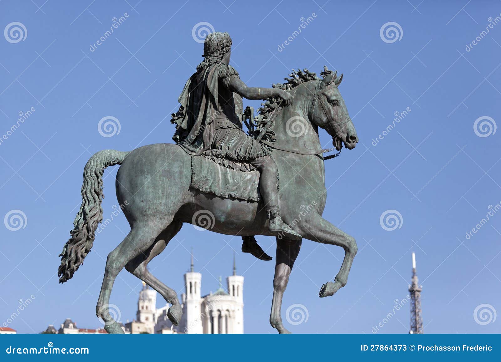 Statue of Louis XIV, Lyon stock image. Image of downtown - 27864373
