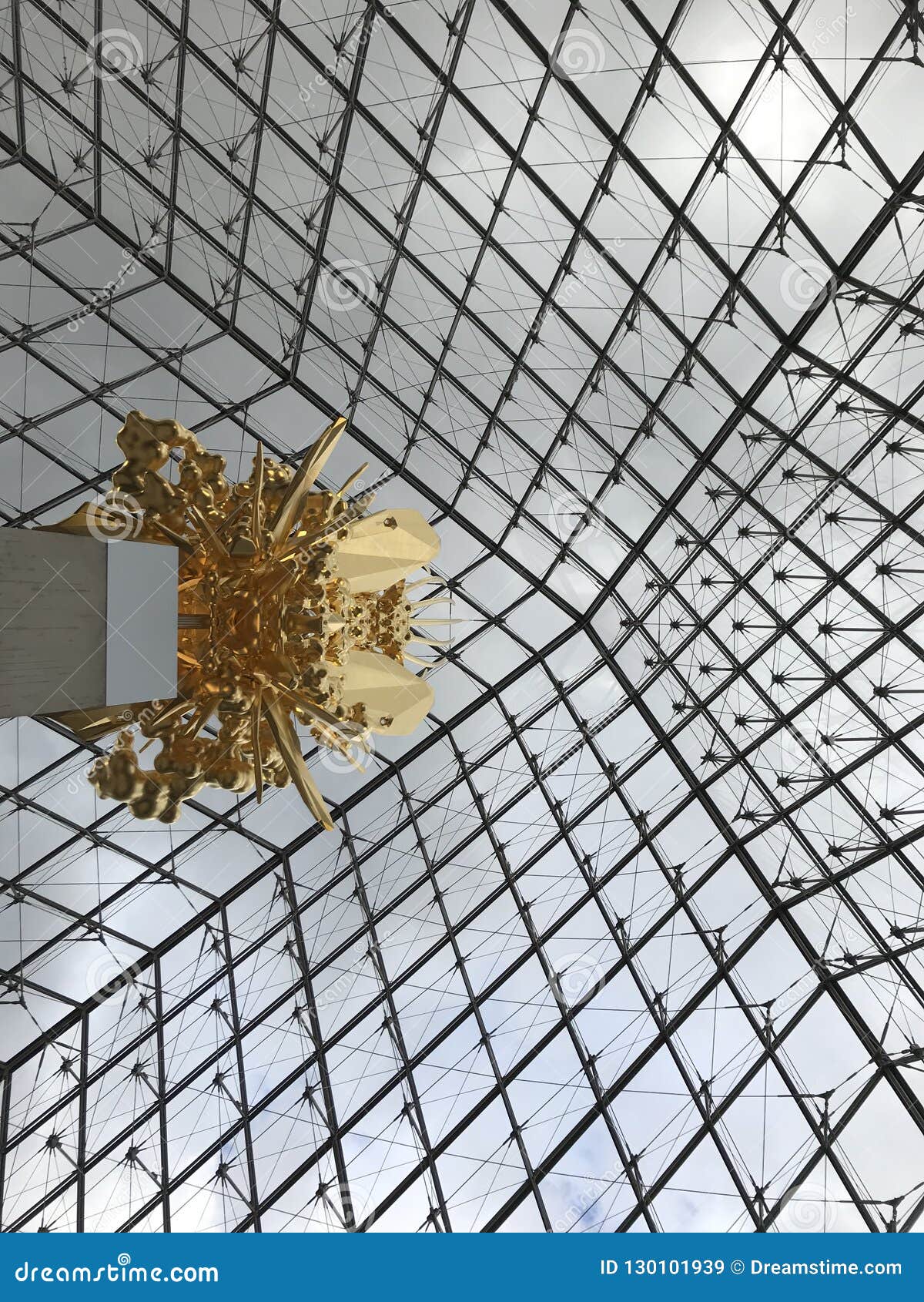 Statue in the Louvre Pyramide Editorial Stock Image - Image of pyramide ...