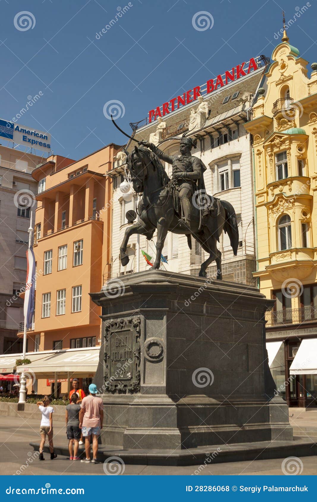 Statue on Main Square in Zagreb, Croatia Editorial Stock Photo - Image ...