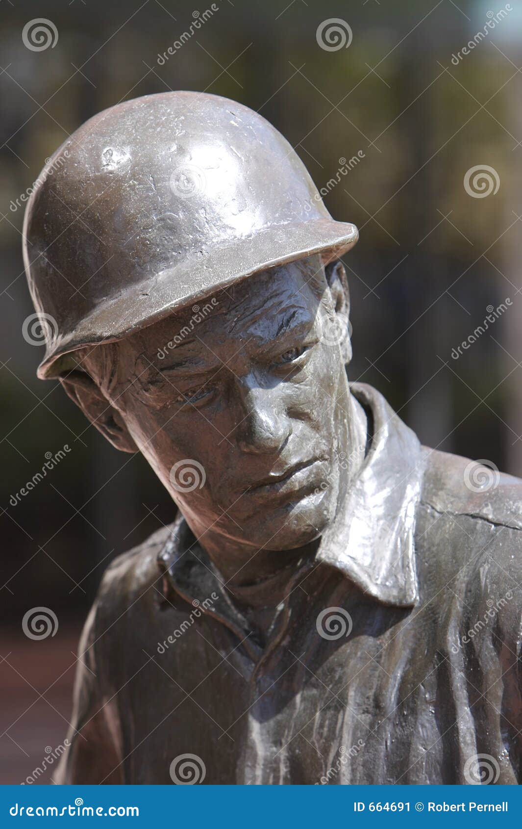 Statue on Man with Hard Hat Stock Image - Image of statue, miner: 664691