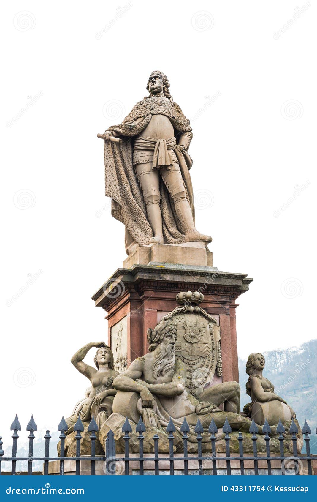 The Statue of a Man at the Old Bridge in Heidelberg Stock Photo - Image ...