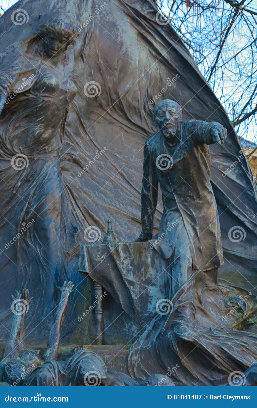 Statue of a Man Pointing His Finger Stock Image - Image of sculpture ...
