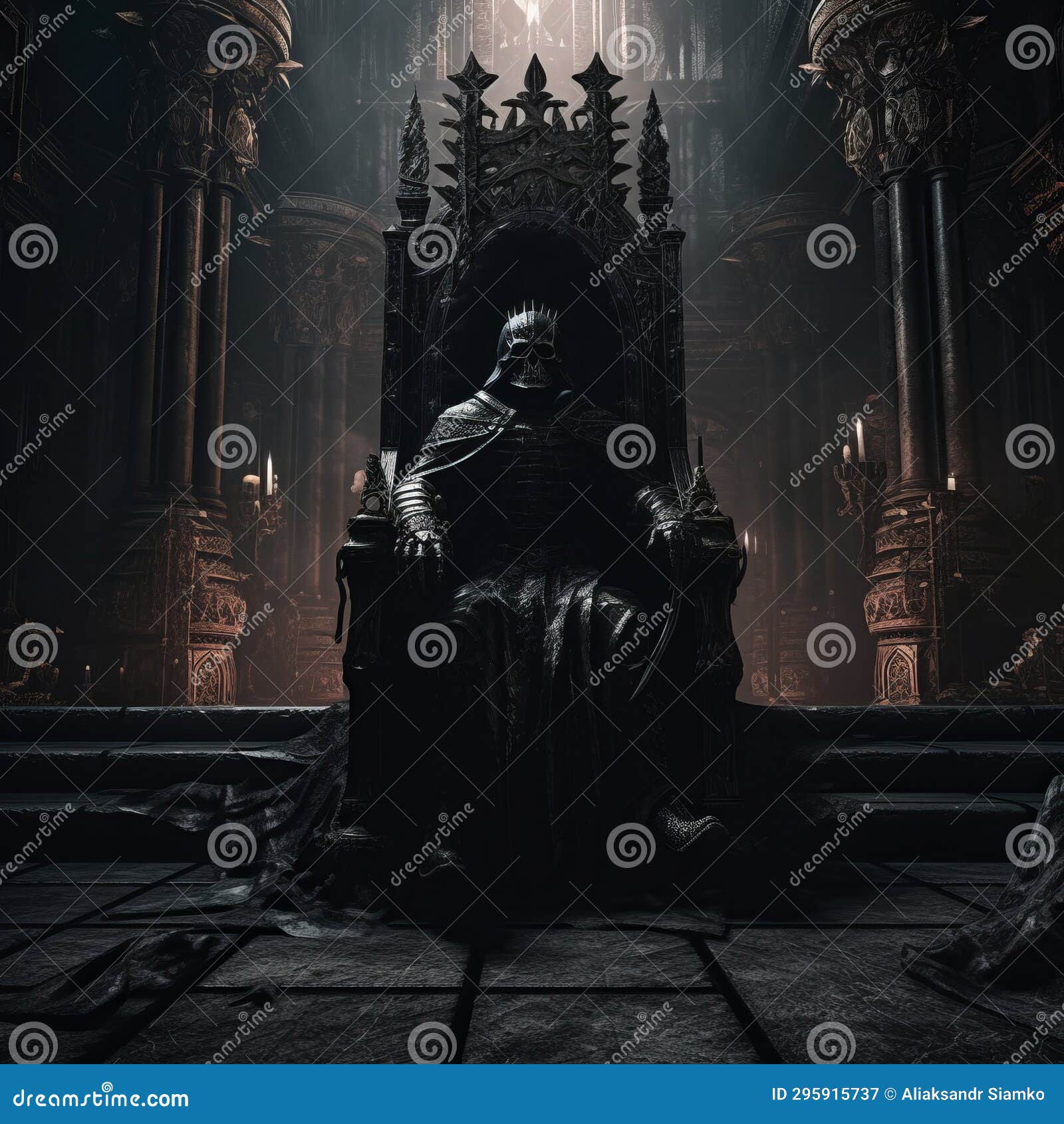 A Statue of a Man Sitting on a Throne Stock Illustration - Illustration ...
