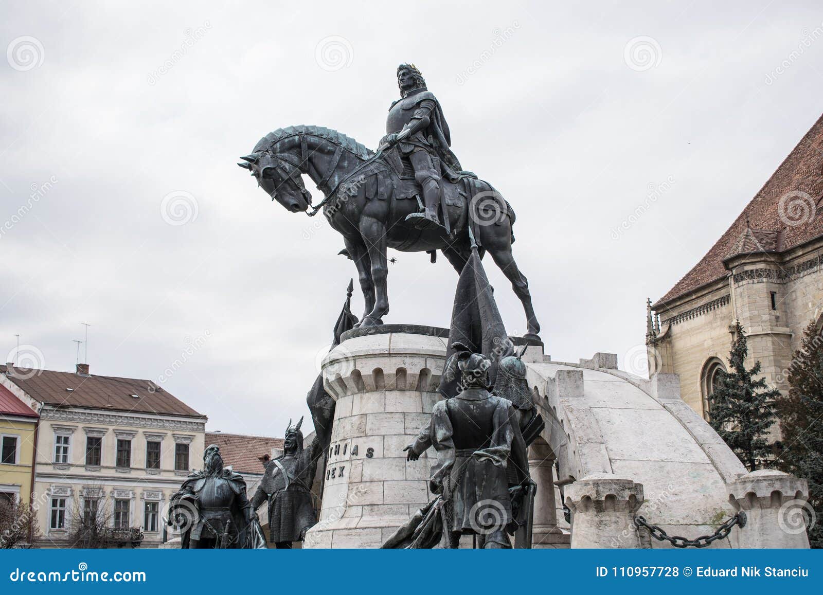 The Statue of Mathias Rex stock photo. Image of city - 110957728