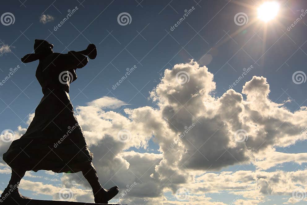 Statue in Matryoshka Square Stock Image - Image of russian, city: 28602291