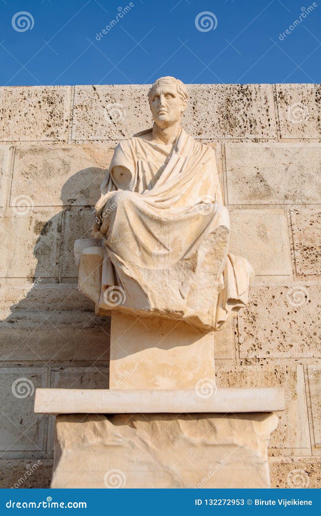 The Statue of Menander in Athens Editorial Stock Photo - Image of ...