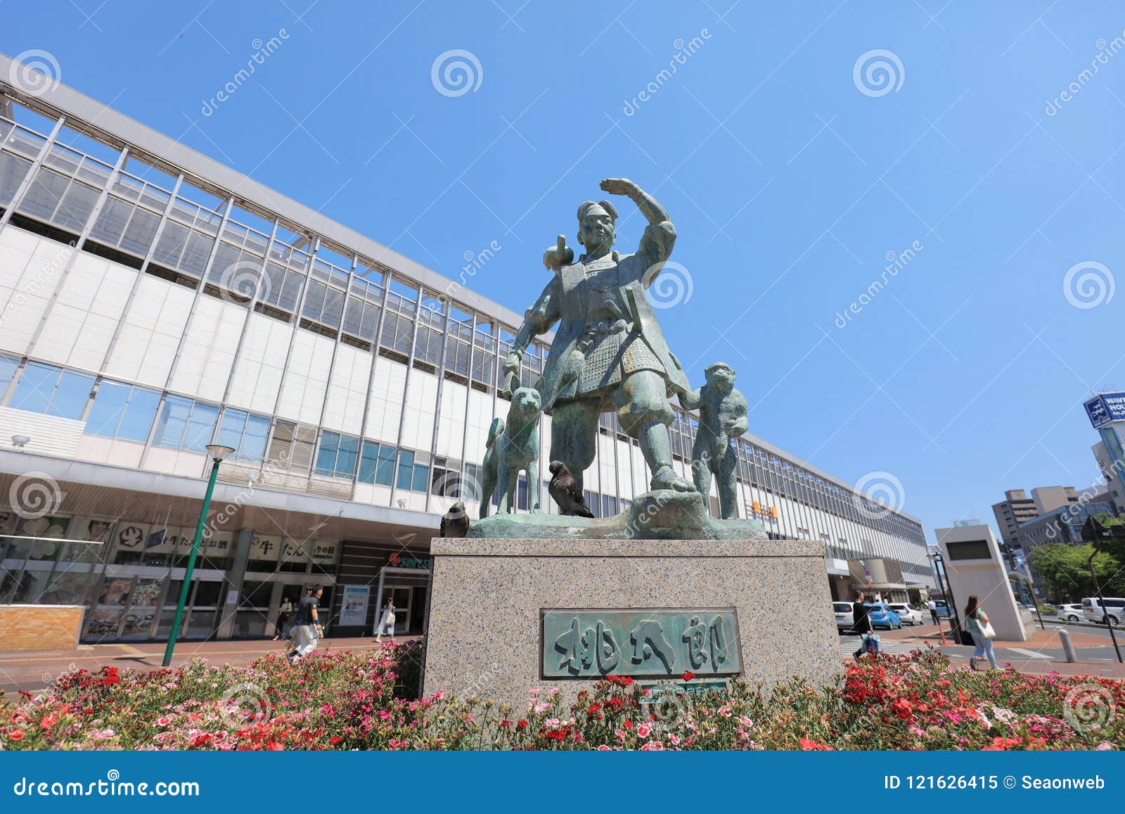 A Statue of Momotaro and His Friends Japan Editorial Image - Image of ...