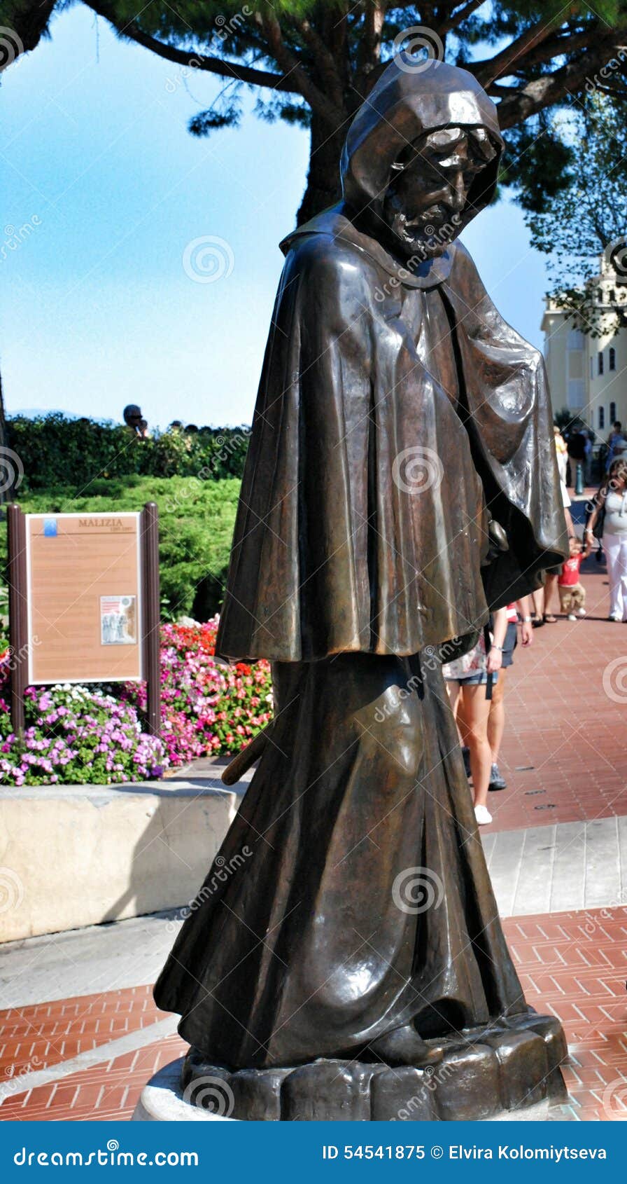 Statue of the Monk in Front of the Royal Palace in the State Monaco ...