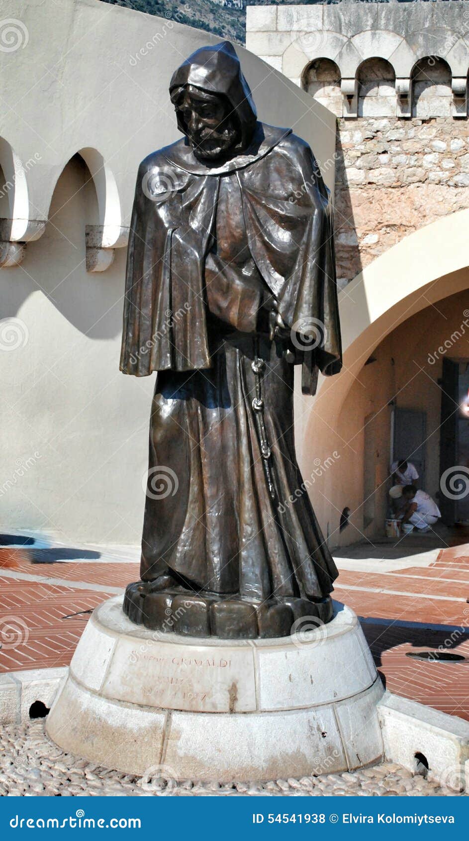 Statue of the Monk in Front of the Royal Palace in the State Monaco ...