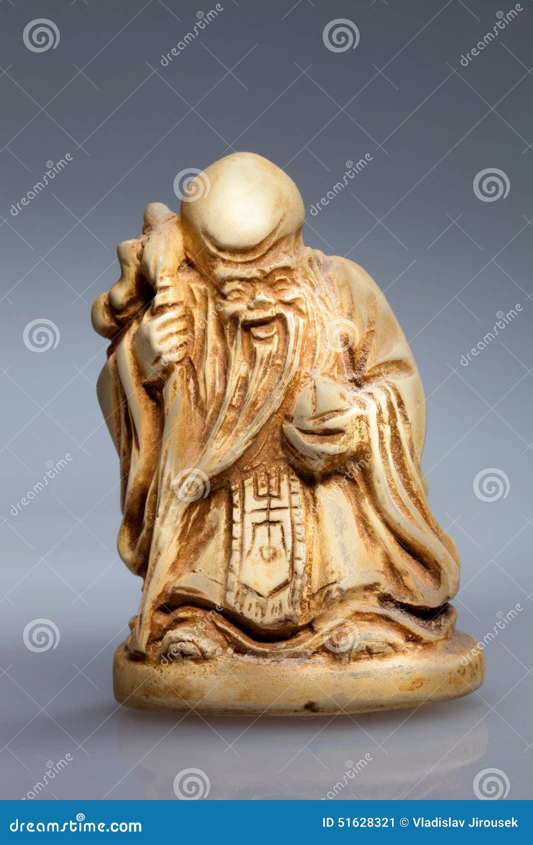 Statue of a Monk with a Stick Stock Image - Image of traditional ...