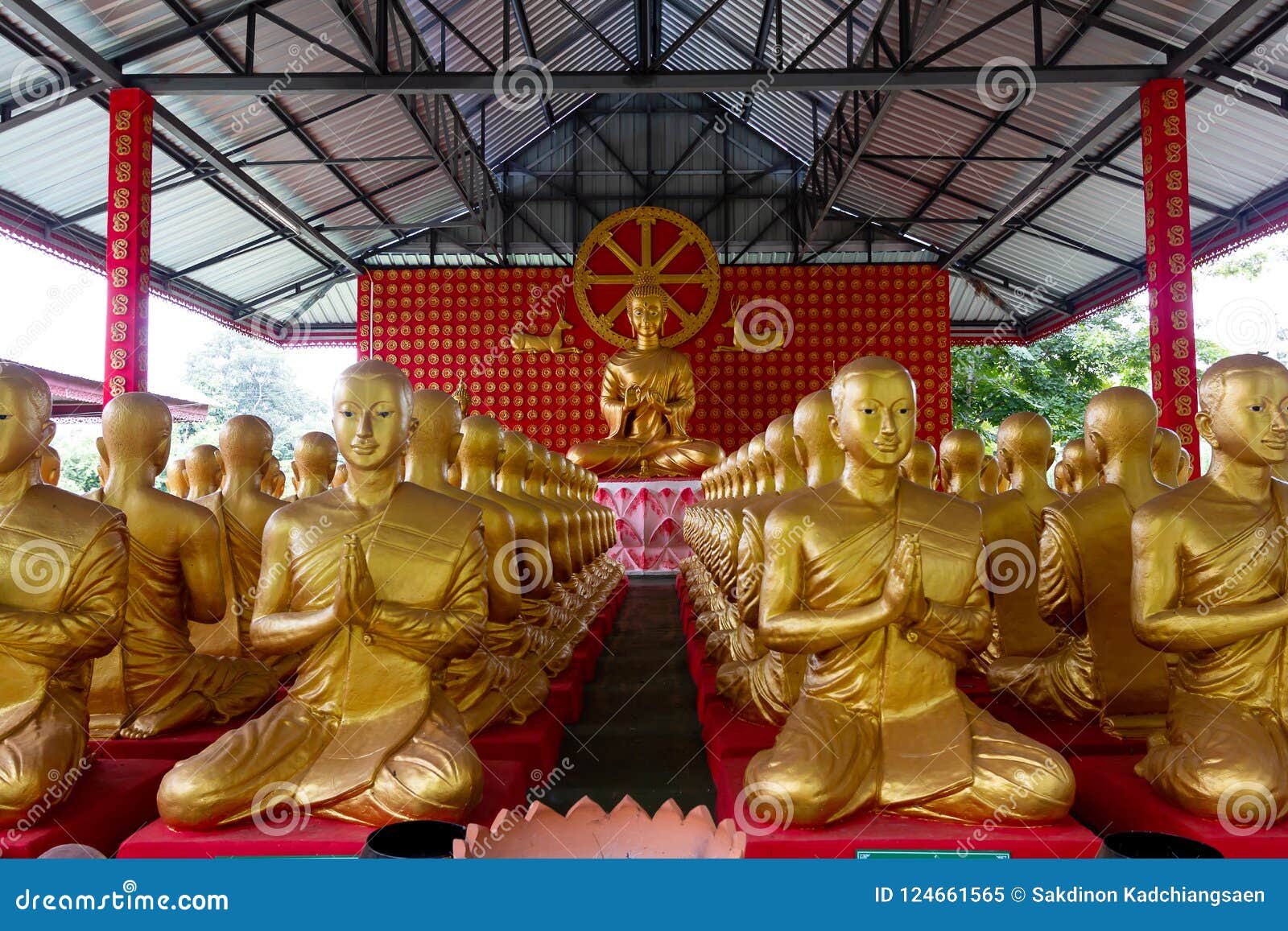 Statue of Monks of Temple is in the Forest Stock Image - Image of faith ...
