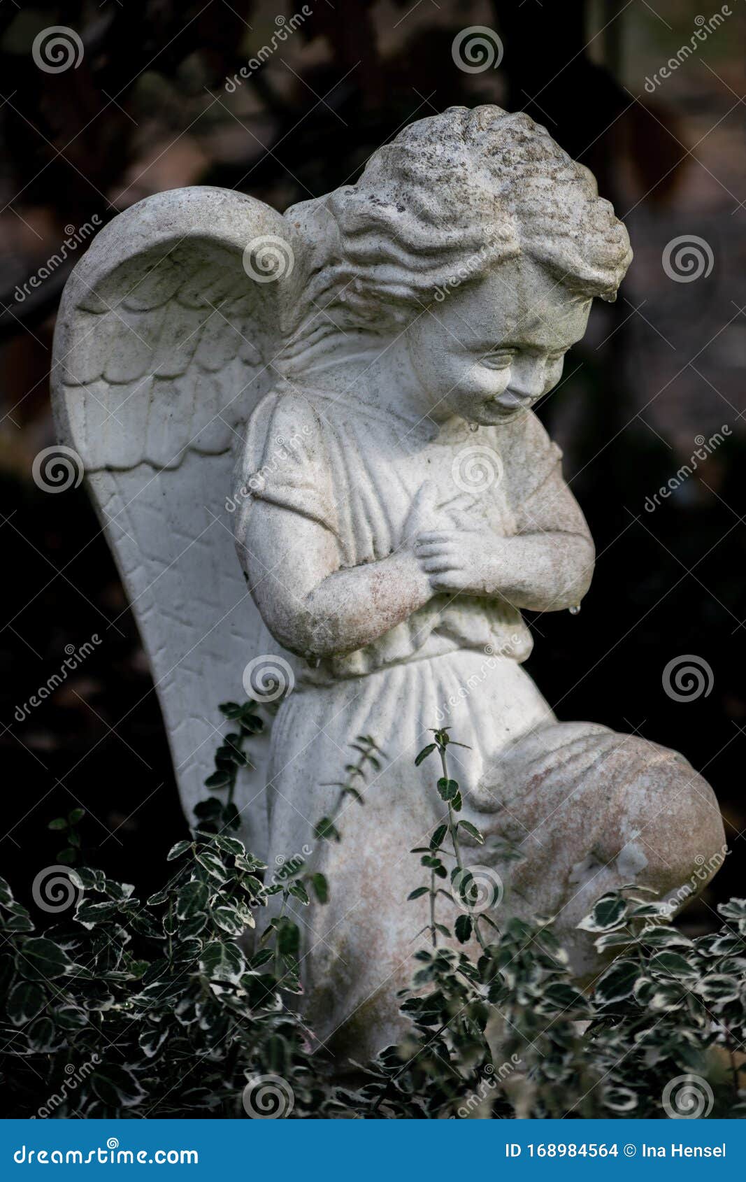 Statue of a mourning angel stock photo. Image of monument - 168984564