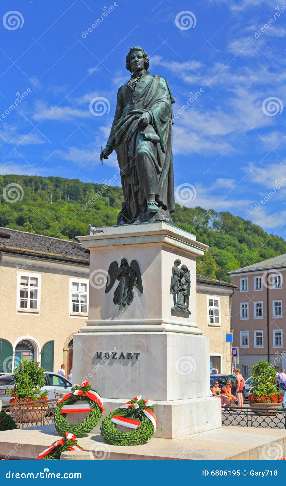 The Statue of Mozart in Salzburg, Austria Stock Image - Image of sign ...