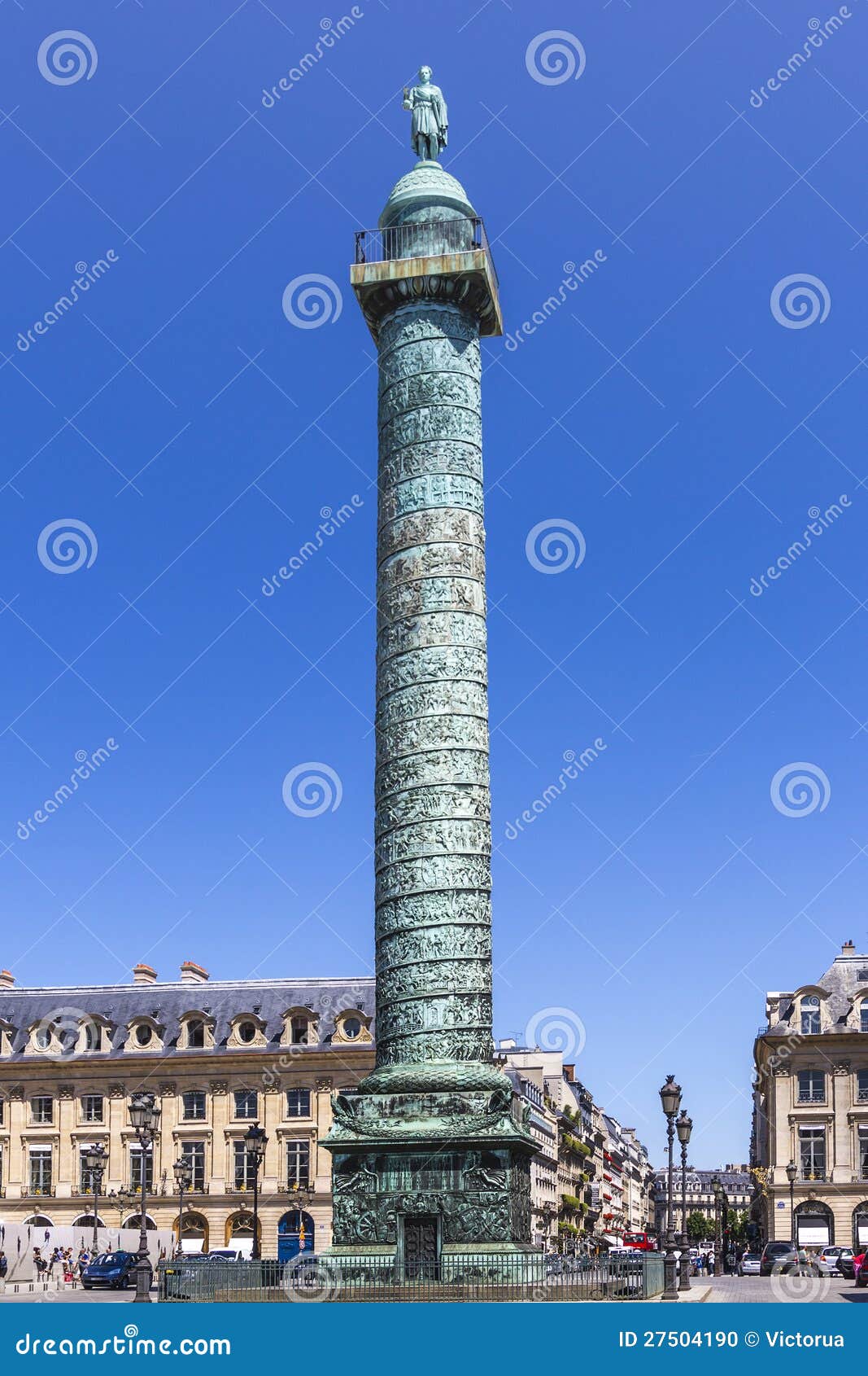 Statue of Napoleon at Top of Vendome Column, Paris Stock Photo - Image ...