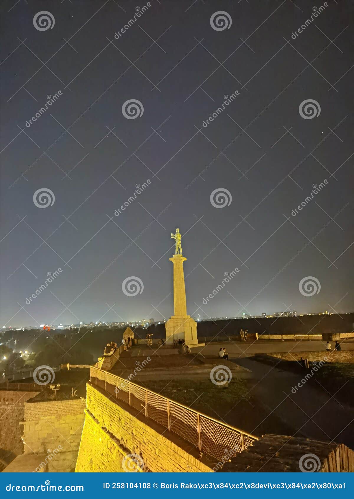 Statue in night stock photo. Image of darkness, evening - 258104108