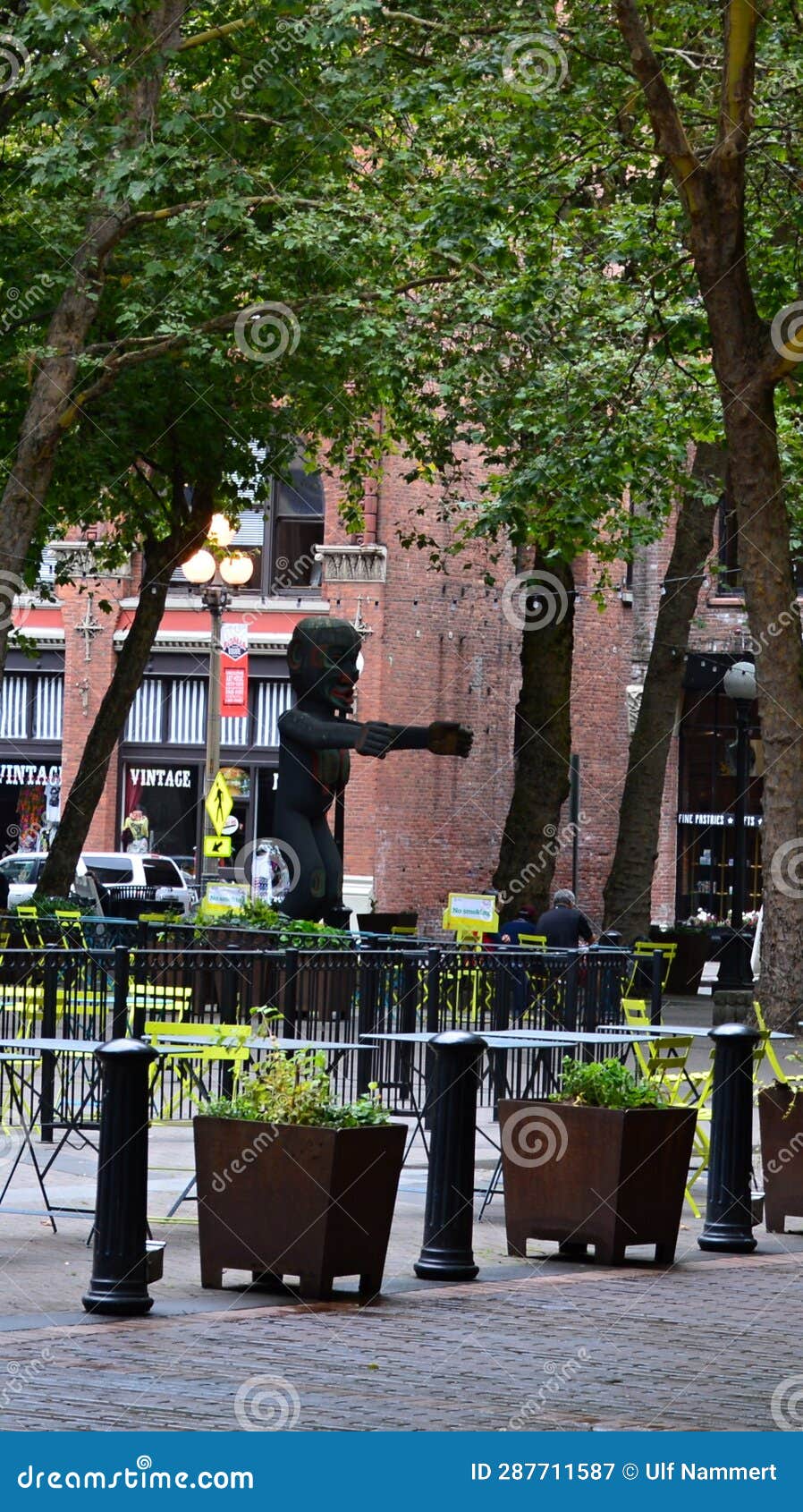 Statue in the Old Town of Seattle, Washington Stock Image - Image of ...