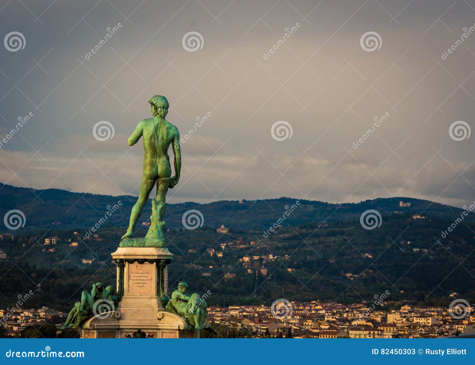 Statue Overlooking Florence Stock Image - Image of overlooking ...