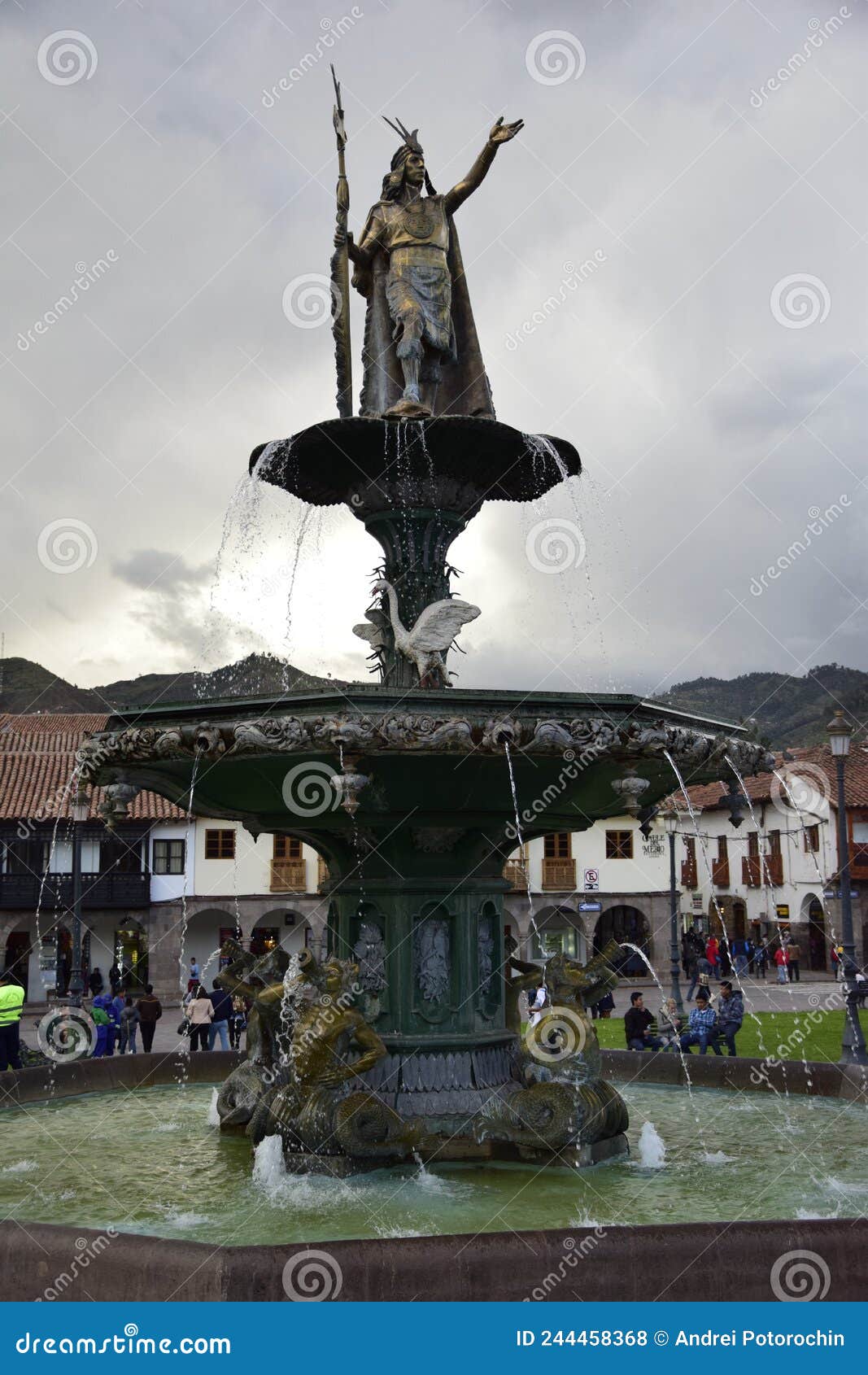 Statue Of Pachacuti At Aguas Calientes Welcoming To Machu Picchu In ...