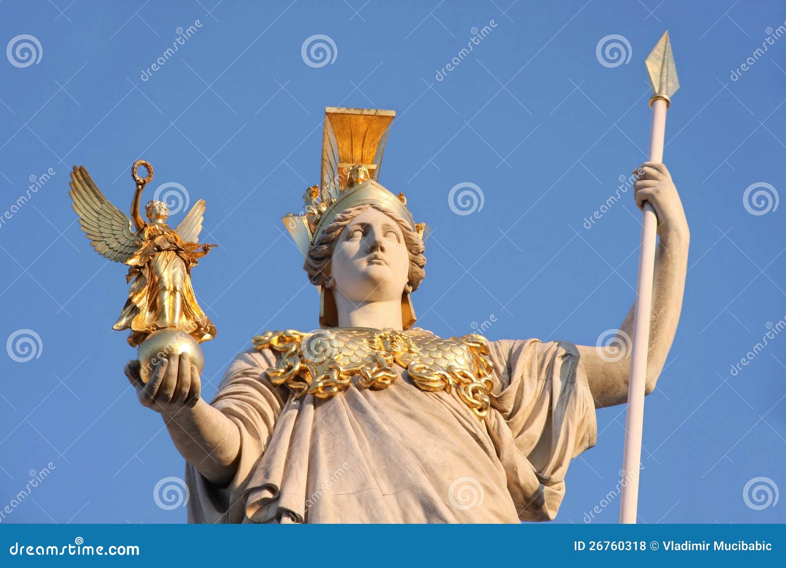 Statue of Pallas Athena in Vienna, Austria Stock Photo - Image of ...