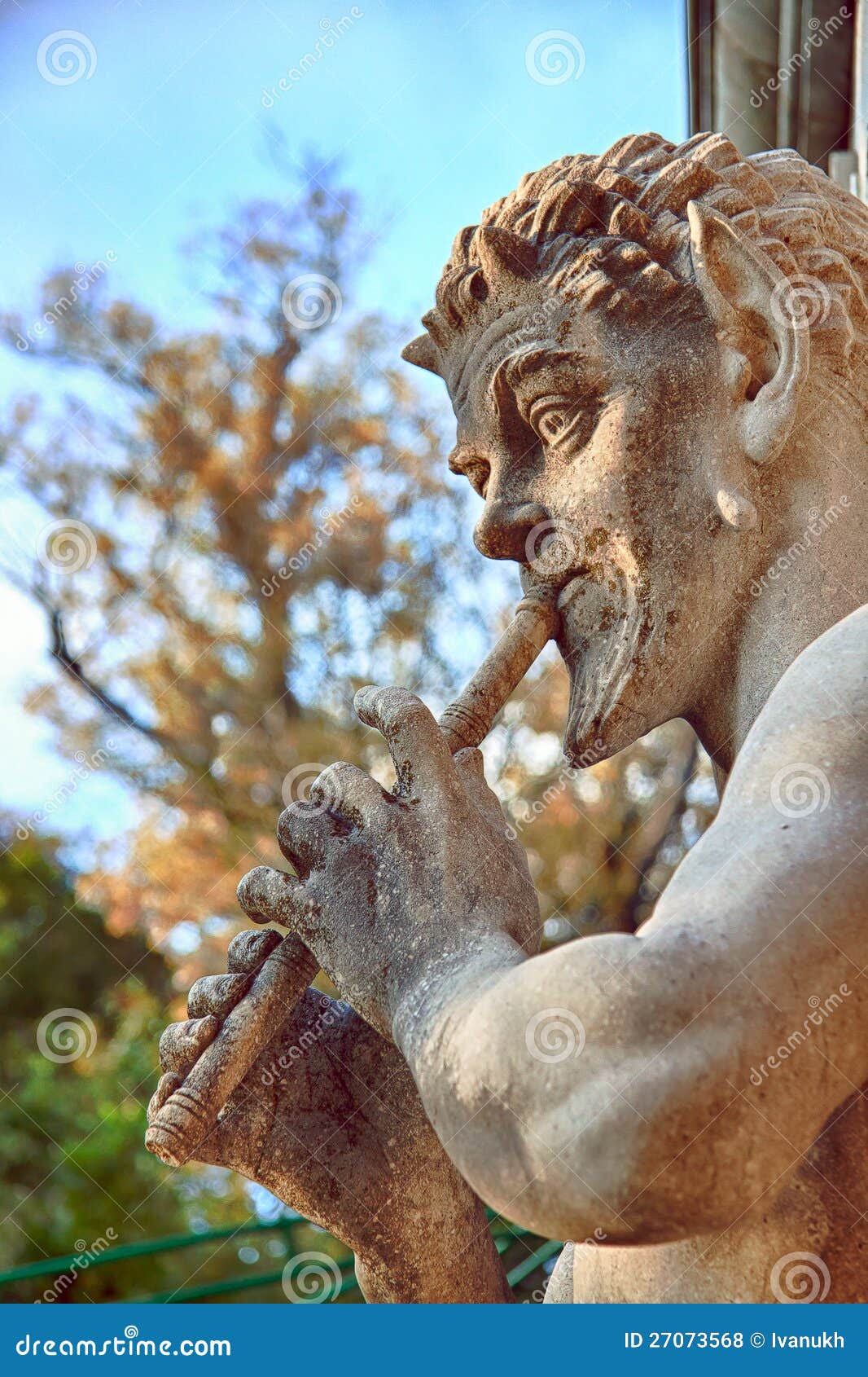 Statue of Pan stock photo. Image of statue, flute, satir - 27073568