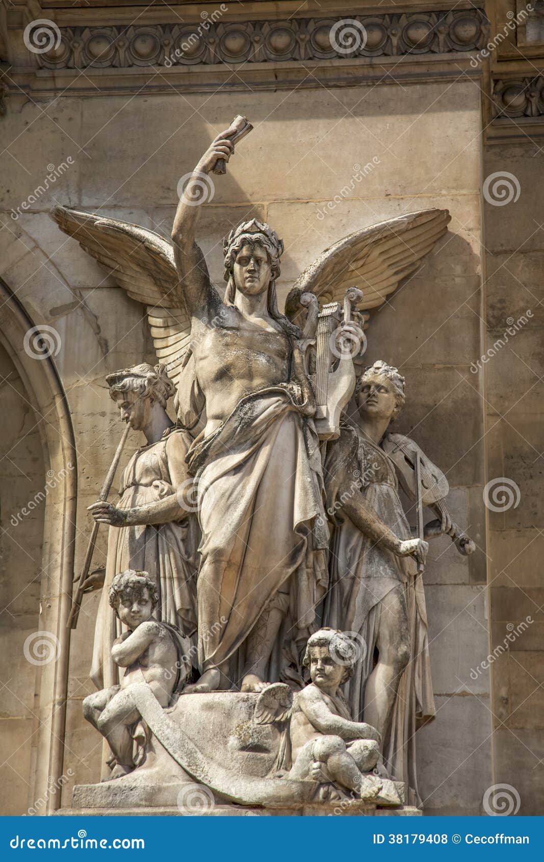 Statue on Paris s Opera stock photo. Image of architecture - 38179408