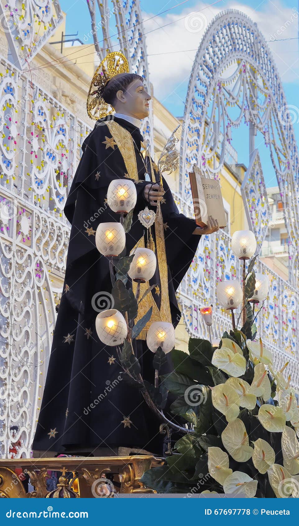 Statue of the Patron Saint in a Procession Stock Photo - Image of ...