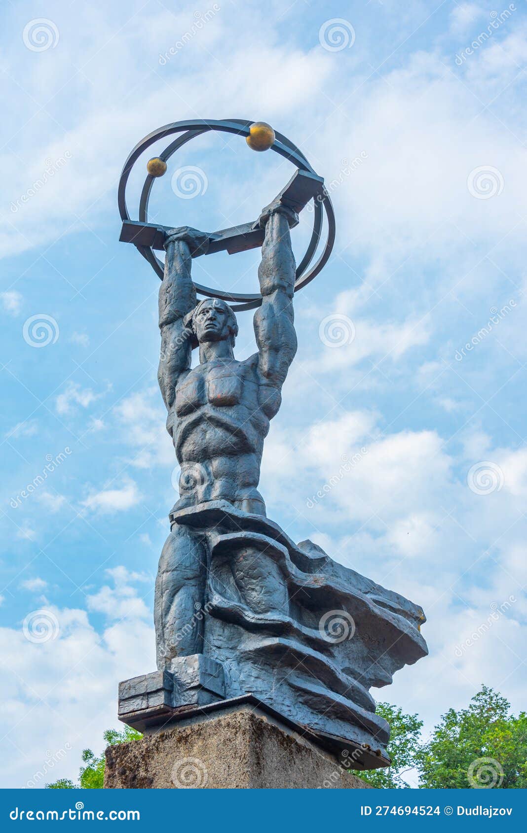 Statue of Peaceful Atom in Estonian Town Sillamae Stock Photo - Image ...