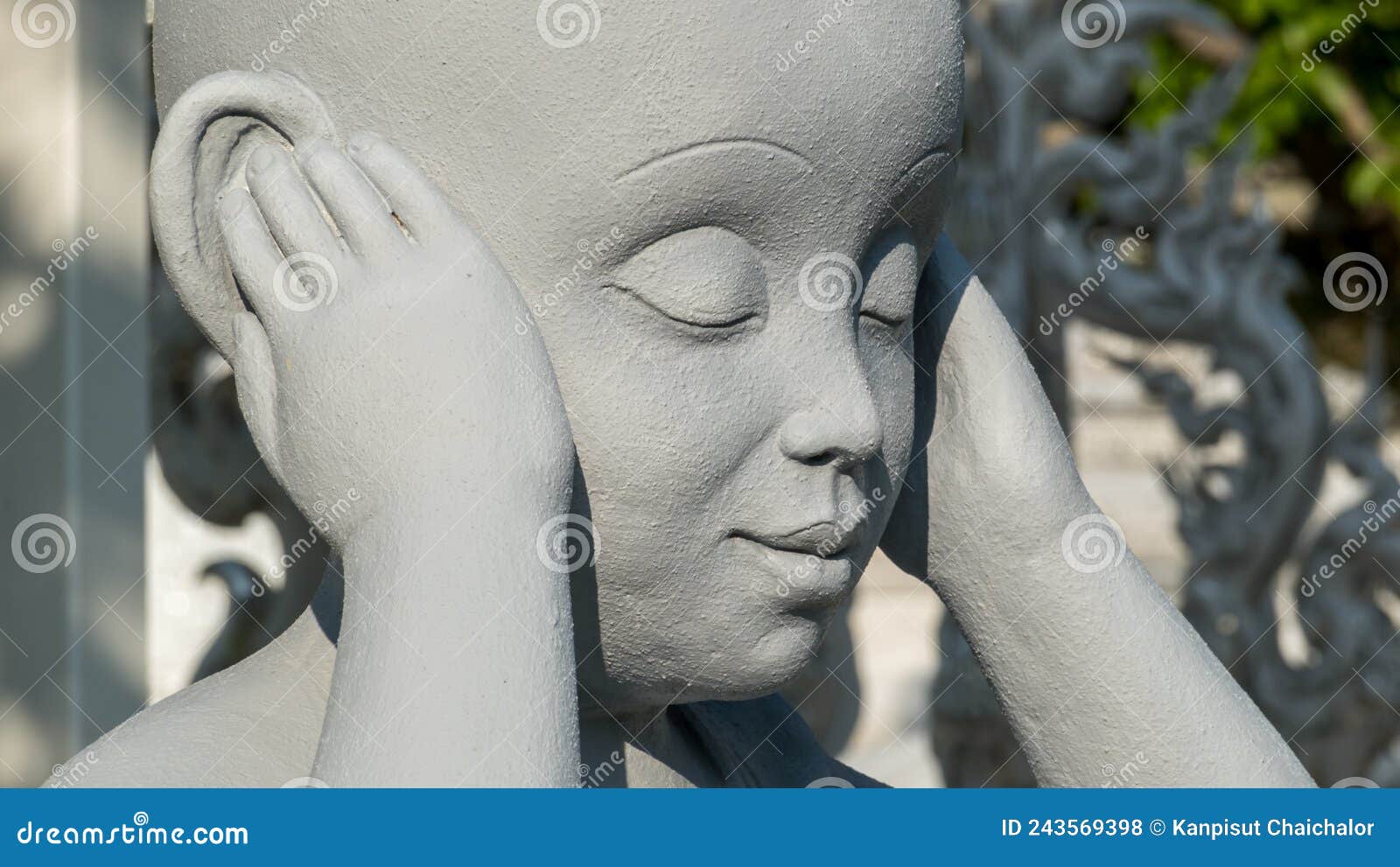 A Statue People Covering the Ears. Statue Close Ears. Stock Photo ...