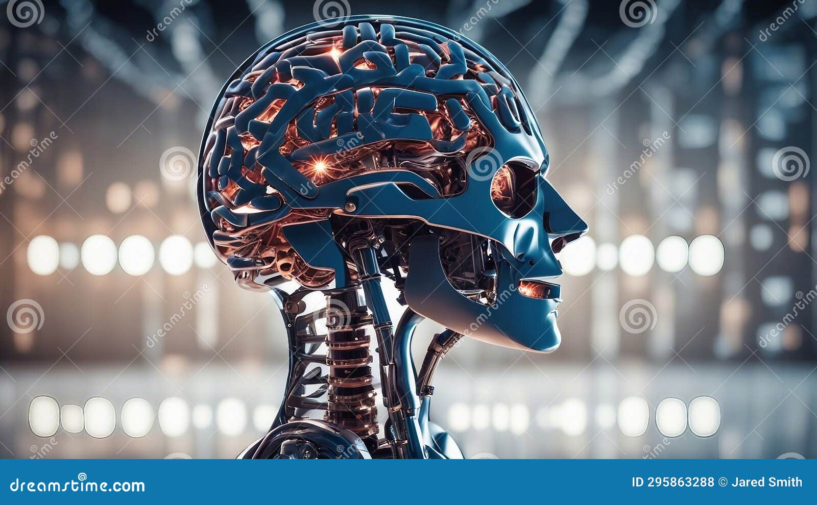 Statue of a Person Abstract Human Brain Artificial Intelligence ...