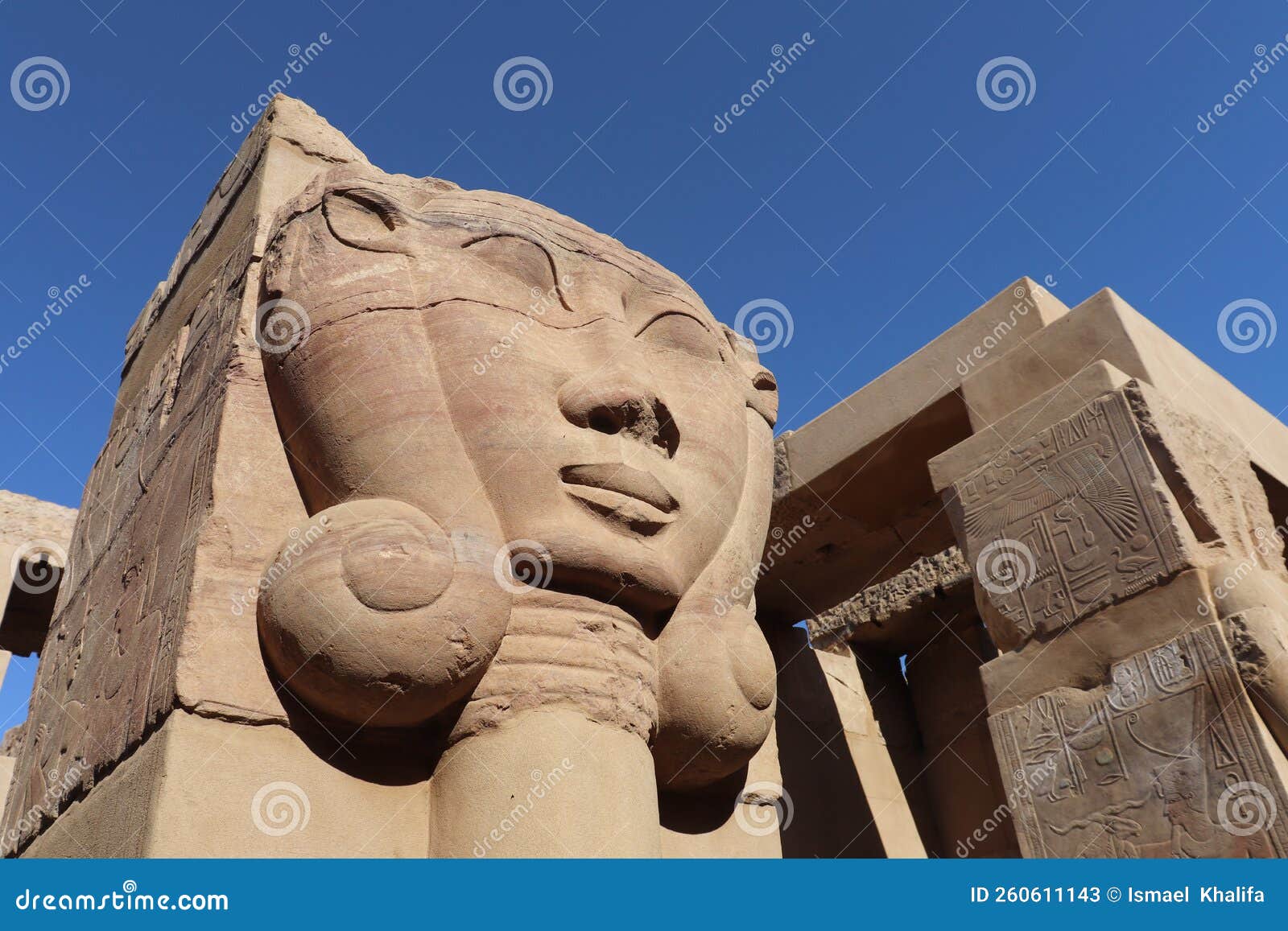 Statue for the Pharaonic Goddess Satet at the Temple of Satet in Aswan ...