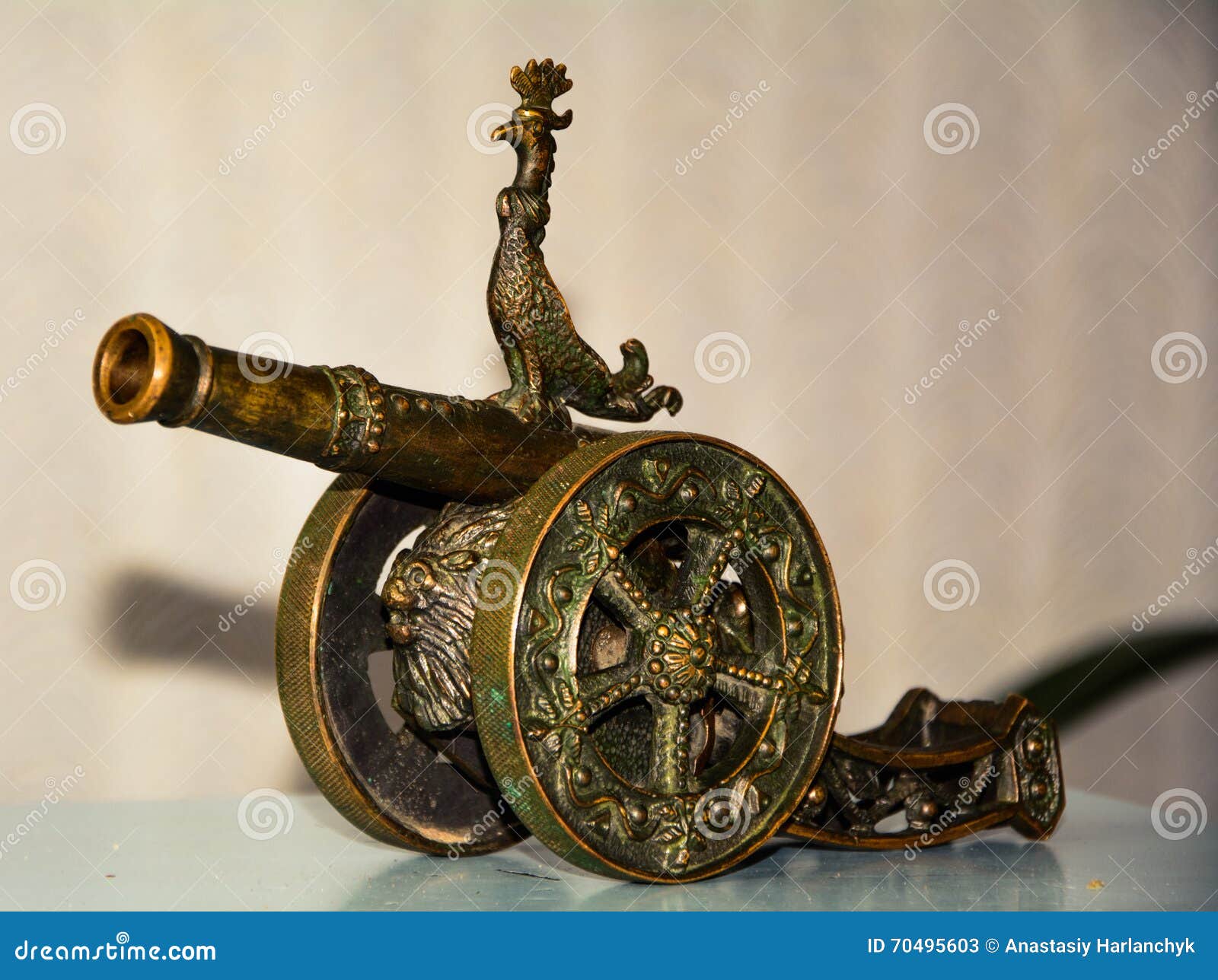 Statue. Phoenix Bird Sits on the Gun Stock Image - Image of exhibit ...