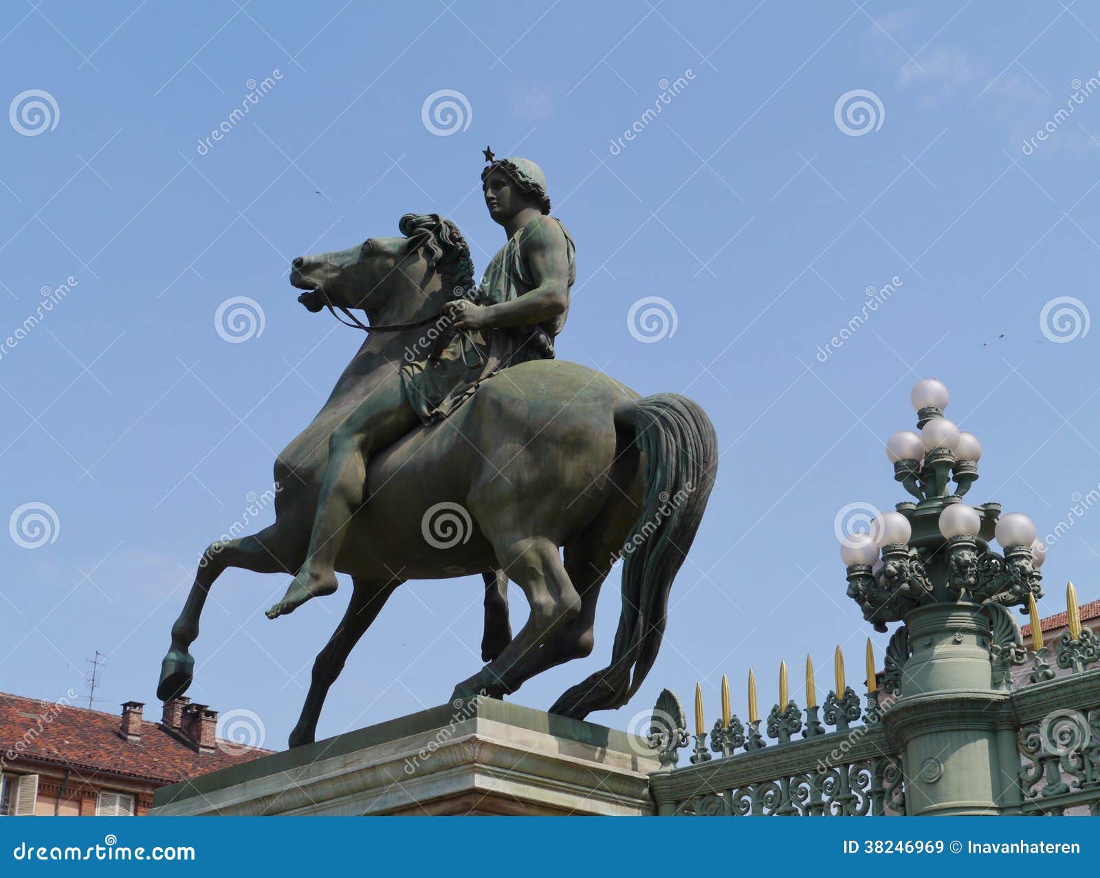 Statue on the Piazza Castello in Turin Stock Image - Image of ...