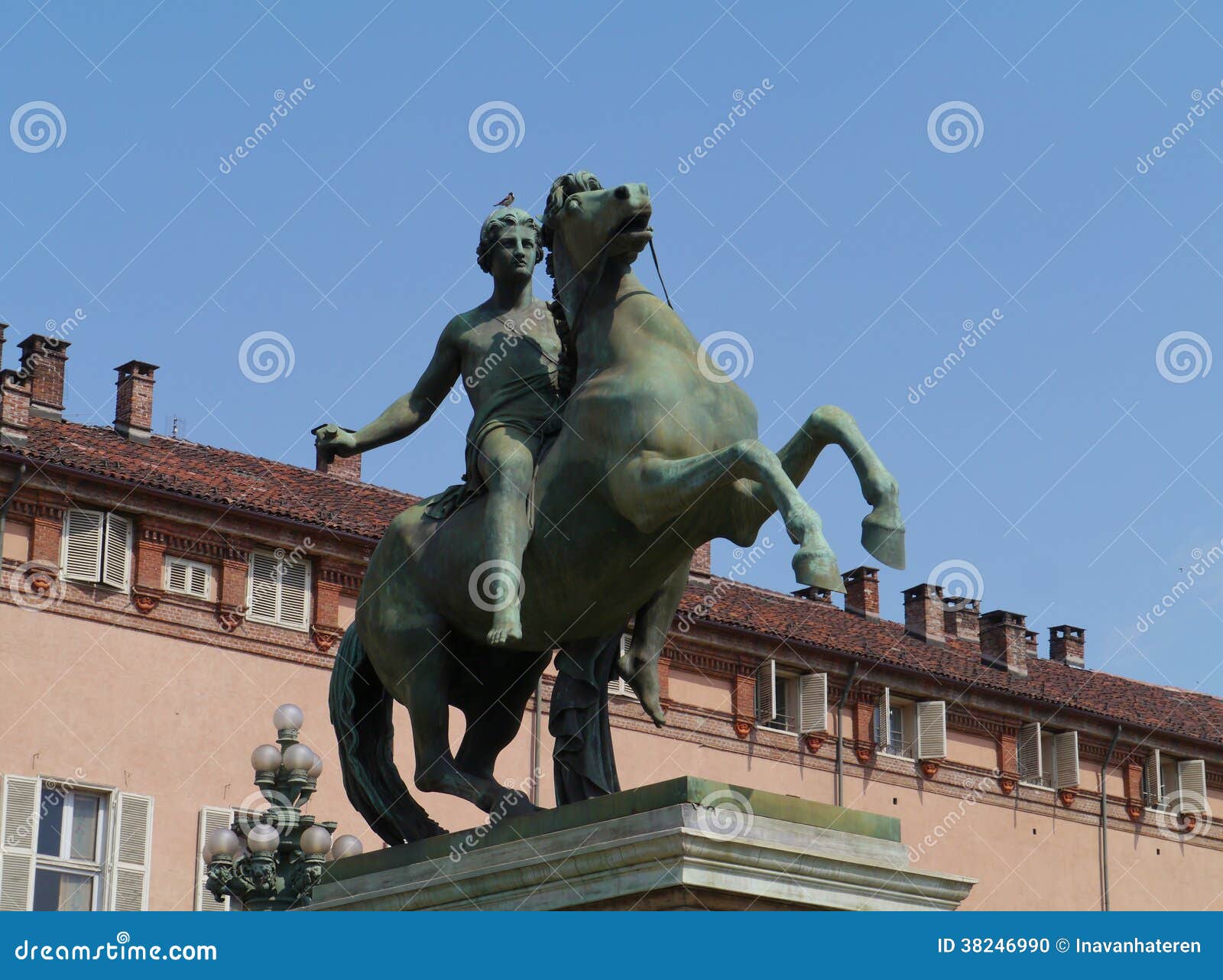 Statue on the Piazza Castello in Turin Stock Photo - Image of holiday ...