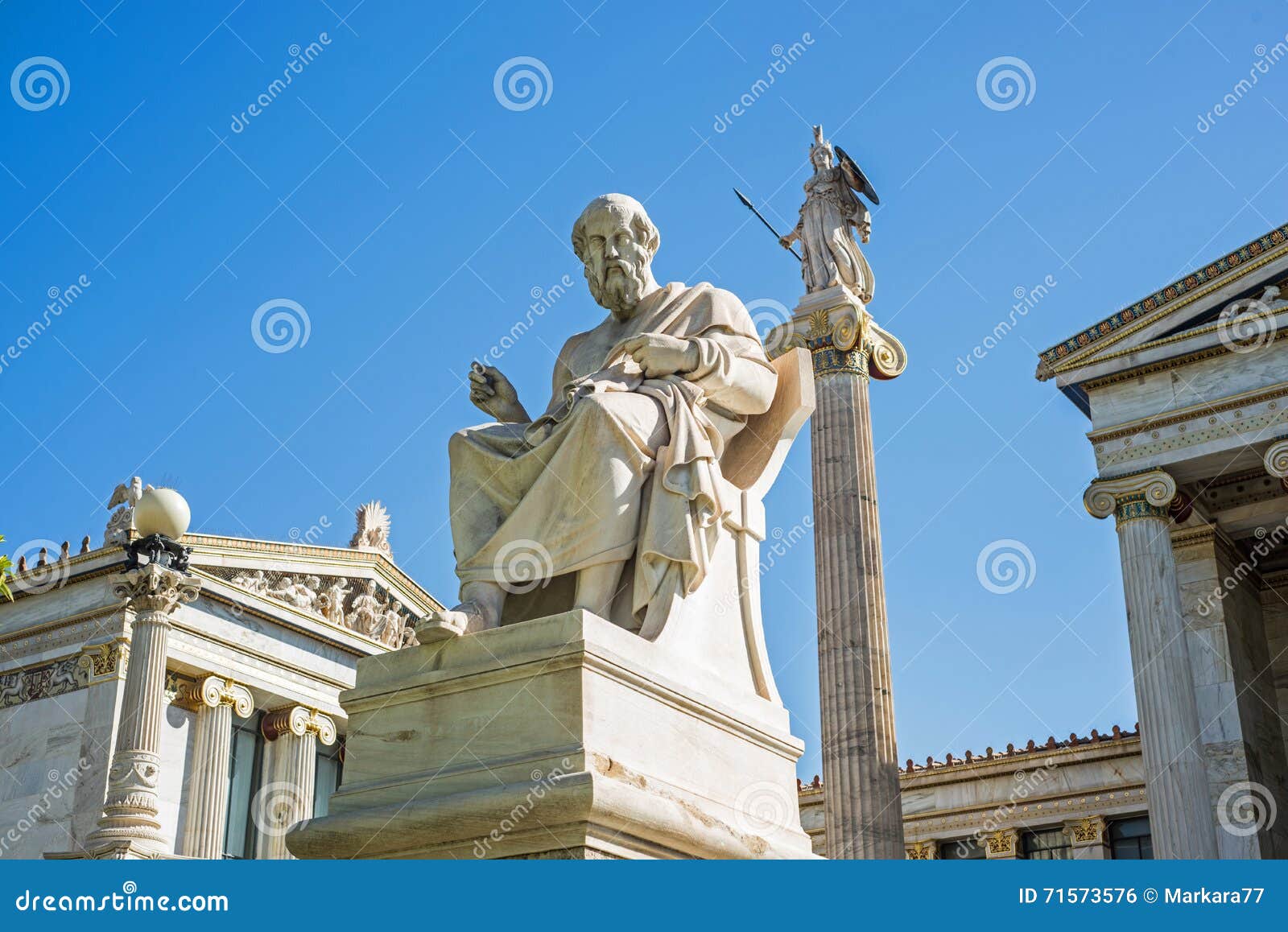 Statue of Plato in Athens stock photo. Image of view - 71573576