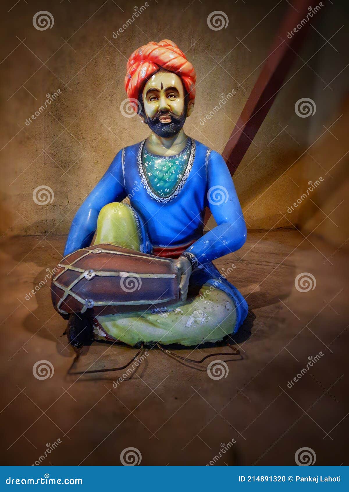 Statue playing dholak stock photo. Image of face, culture - 214891320