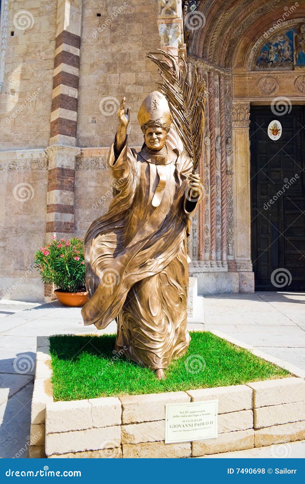 The statue of Pope stock photo. Image of town, grass, monument - 7490698