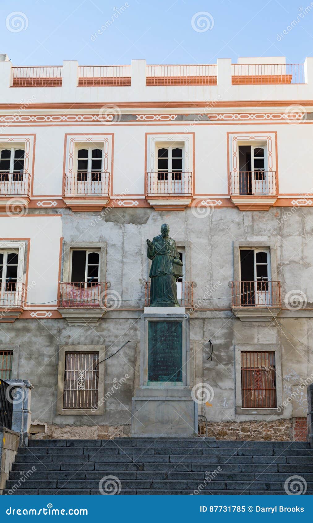 Statue of Pope in Cadiz Spain Editorial Image - Image of landmark ...