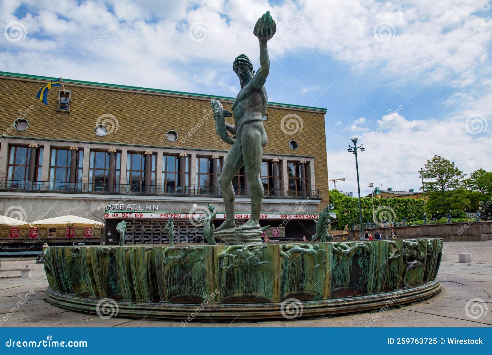 Statue of Poseidon in Gothenburg, Sweden Editorial Image - Image of memorial, street: 259763725