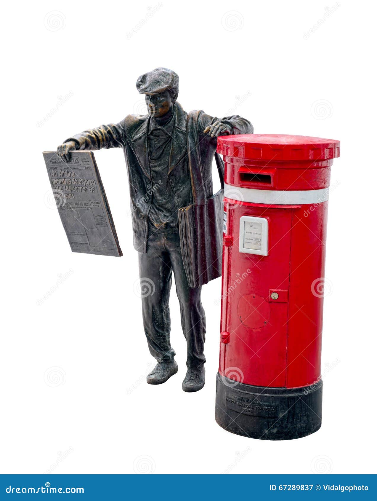 Statue and Post Box, Isolated Editorial Photography - Image of slot ...