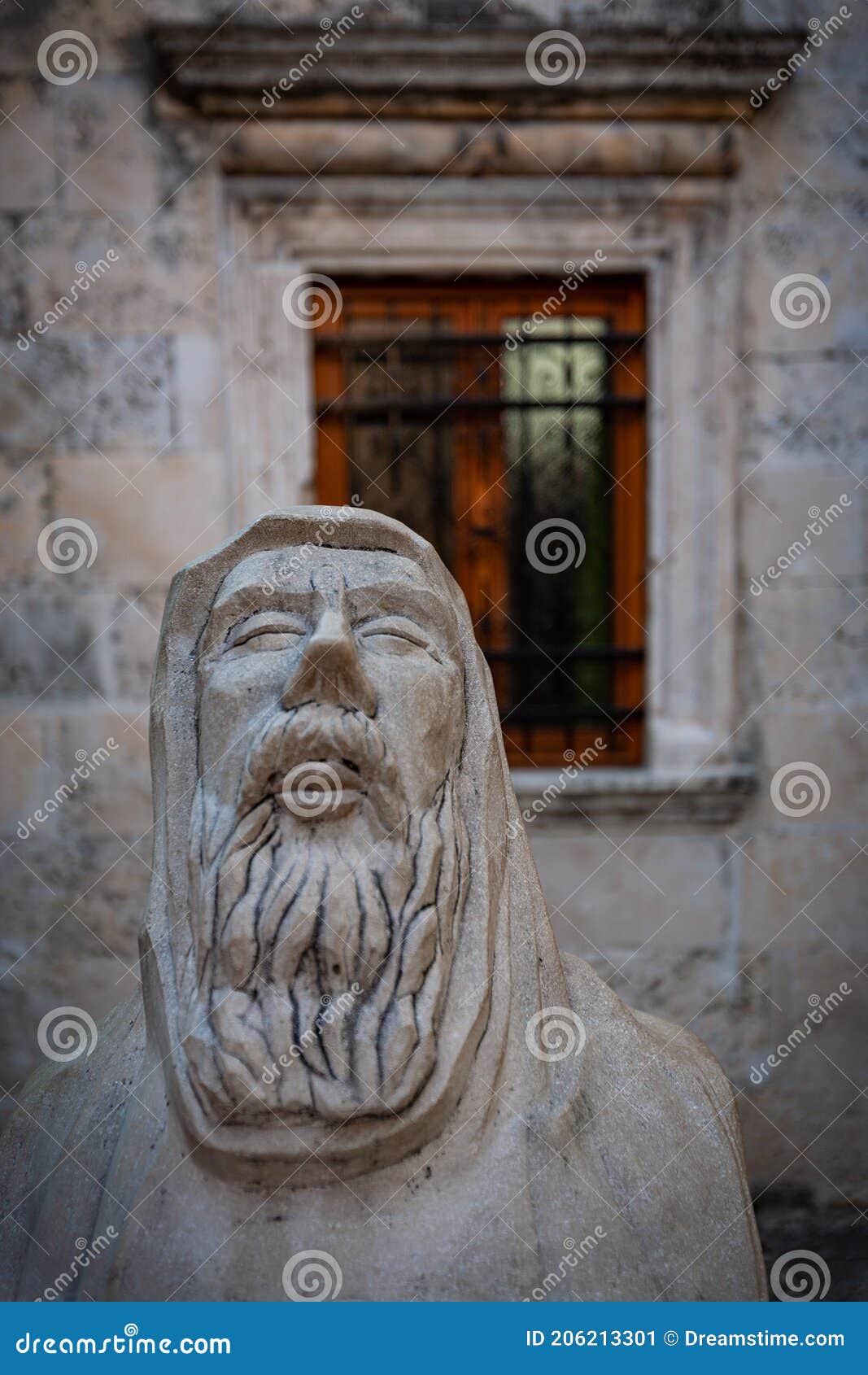 Praying Man in Hvar Town (Grad Hvar) at Benedictine Convent Square ...
