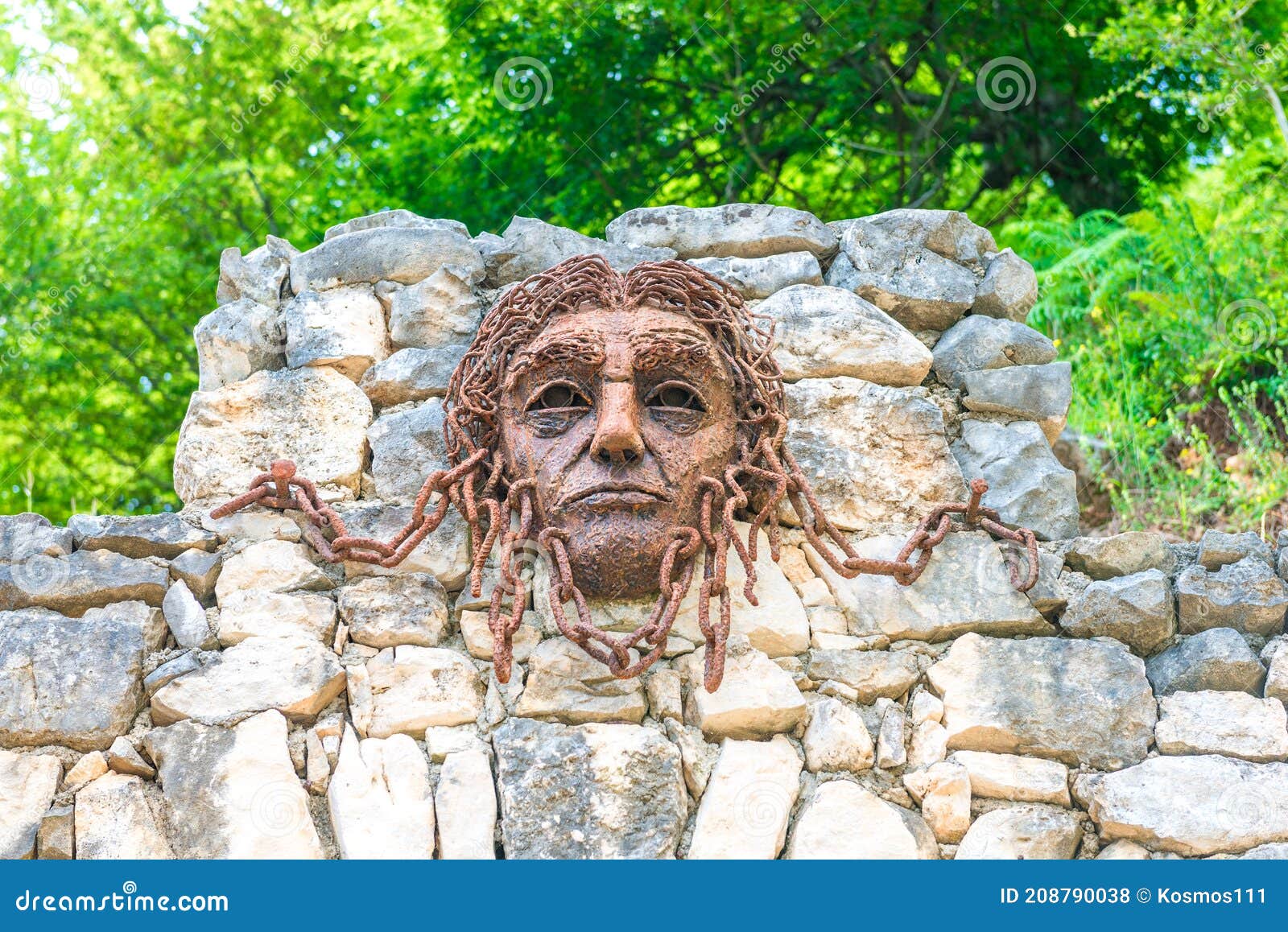 Statue Of Prometheus With Broken Chain. Prometheus Cave Editorial Image ...