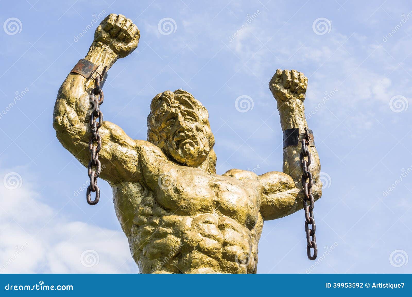 Statue of Prometheus with Broken Chain Stock Photo - Image of chains ...