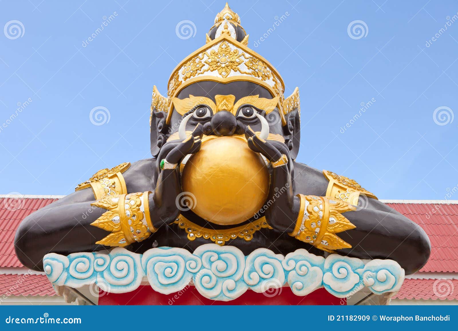Statue of Rahu stock image. Image of ancient, blue, golden - 21182909