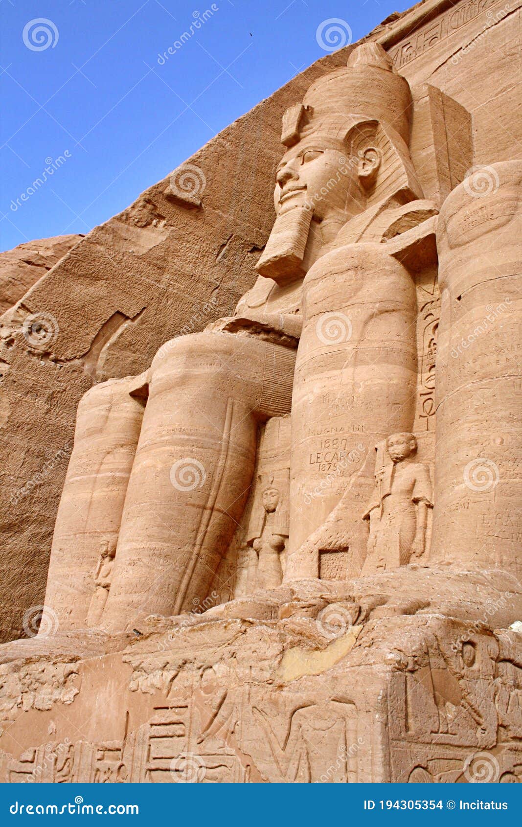 STATUE of RAMESSES II in ABU SIMBEL TEMPLE Stock Photo - Image of ...