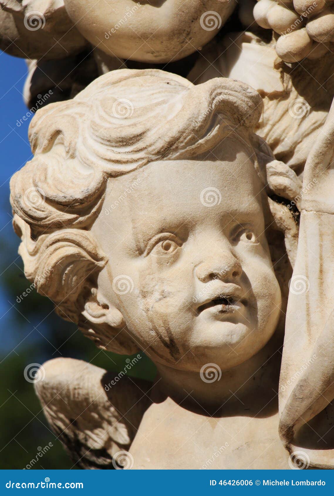 Statue Representing a Cherub Stock Photo - Image of blurred, fear: 46426006