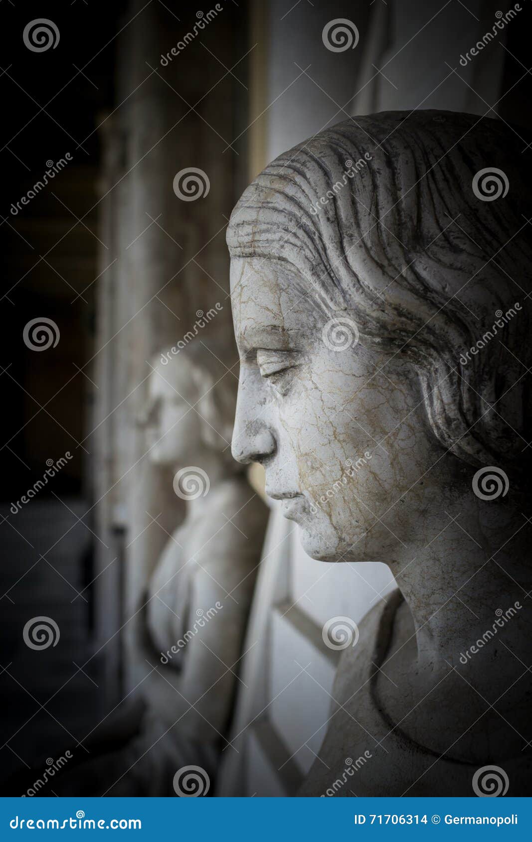 Statue of sad woman stock photo. Image of close, human - 71706314