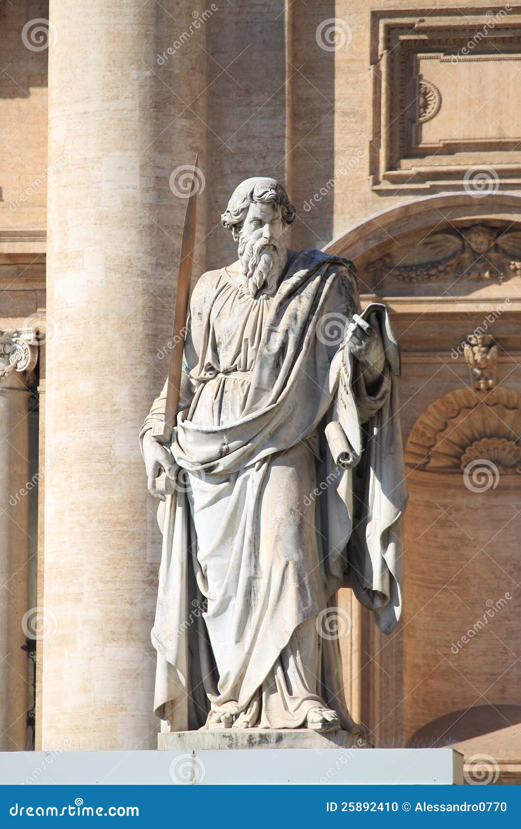 Statue of Saint Paul the Apostle Stock Photo - Image of italian, jesus ...