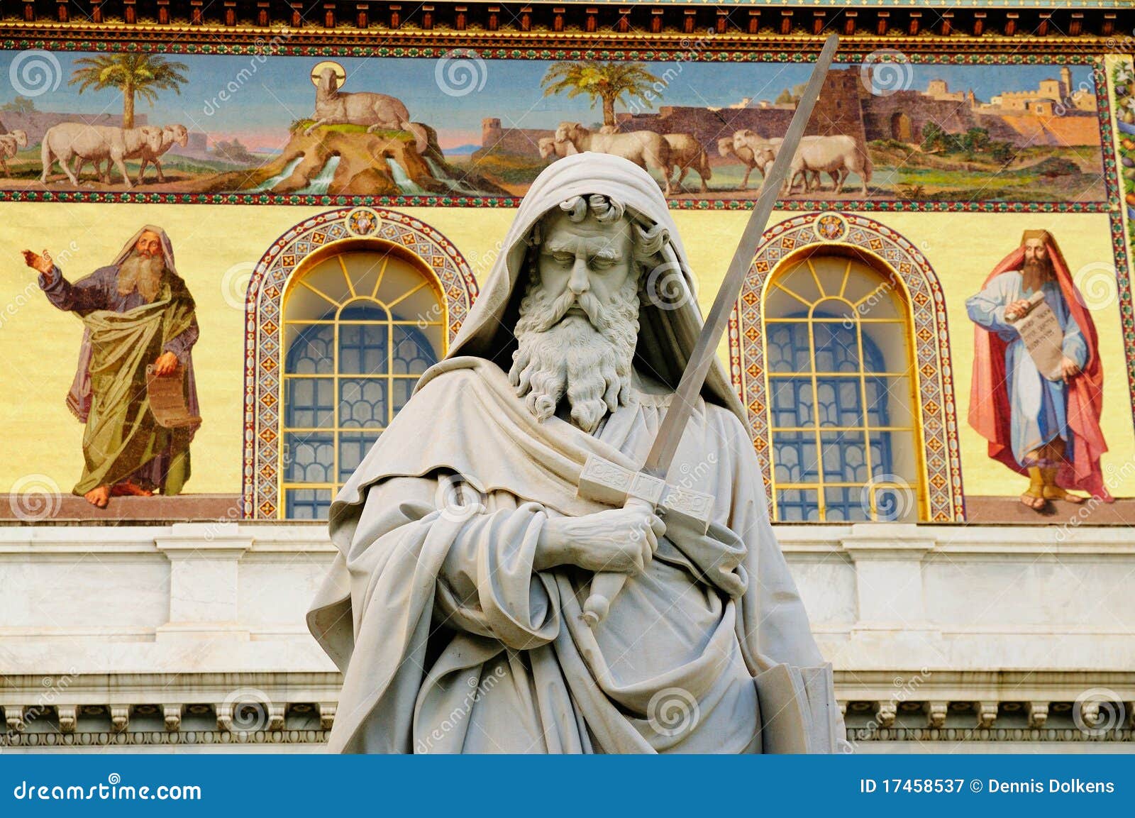 Statue of Saint Paul, Rome stock image. Image of arches - 17458537